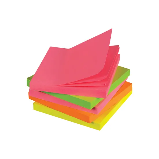 Marbig Sticky Notes 75 x 75 mm Assorted – Pack of 5