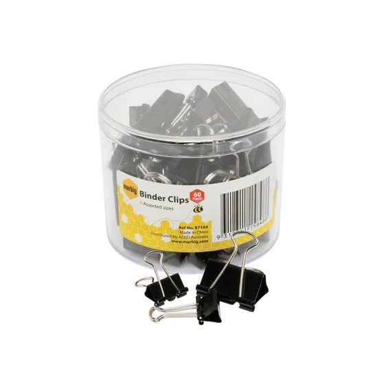 Marbig Fold Back Clips Assorted - Pack of 60
