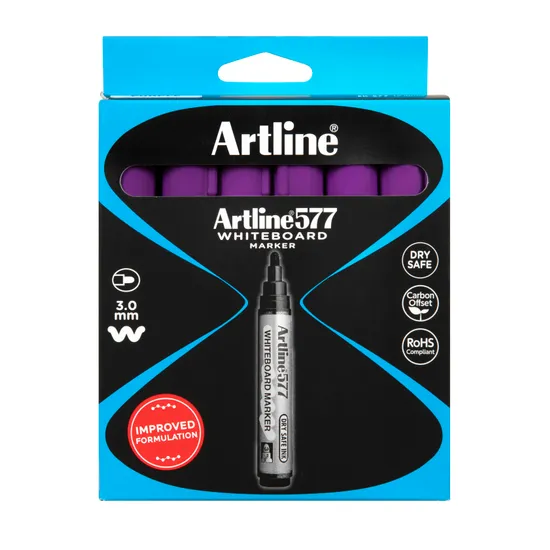 Artline 577 Whiteboard Marker Purple – Pack of 12