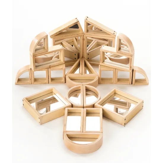 Natural Spaces - Wooden Mirror Blocks - 24 Pieces