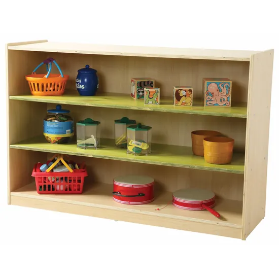 Aurum Spaces Closed-Back 3-Shelf Storage Unit - Green