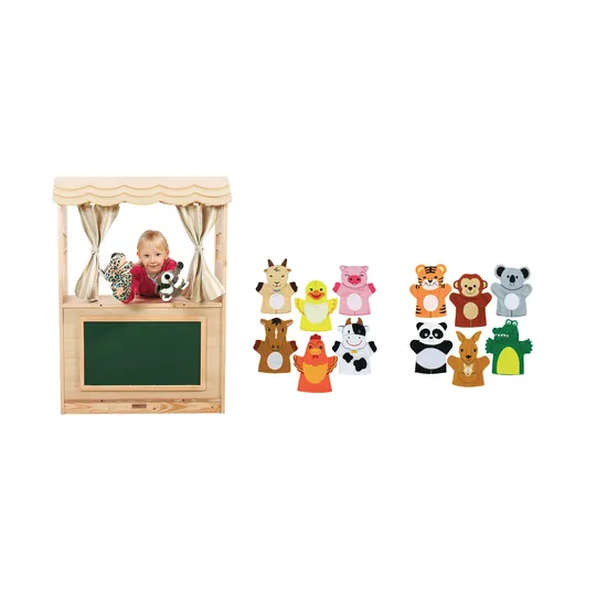 Aurum Spaces Puppet Stand & 12 Puppets
