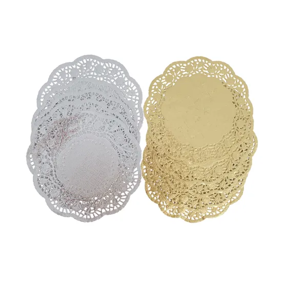 Metallic Gold & Silver Paper Doilies Kit