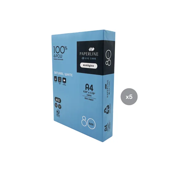 A4 Copy Paper 100% Recycled 80gsm – 5 x Packs of 500