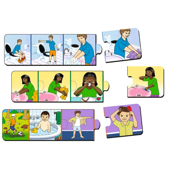Tuzzles Hygiene Sequence Puzzle Tray Set of 3