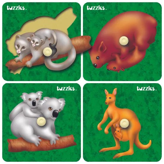Tuzzles Native Animals Inset-4 x 1Pc-15X15cm