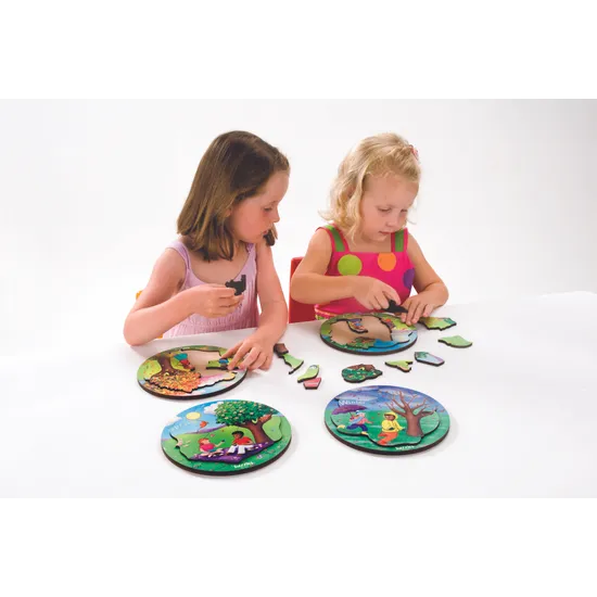 Tuzzles Seasons Raised Puzzles-Set Of 4