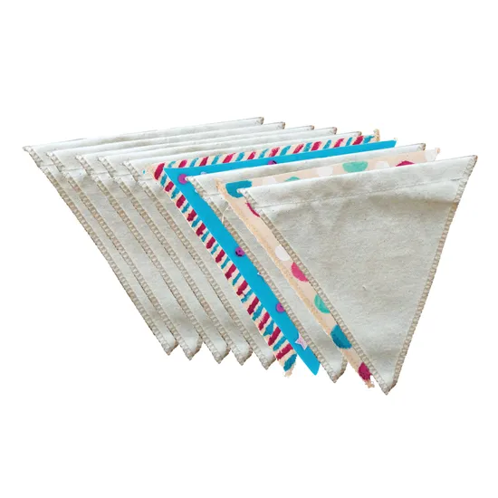 Calico Triangle Shaped Bunting - Pack of 10