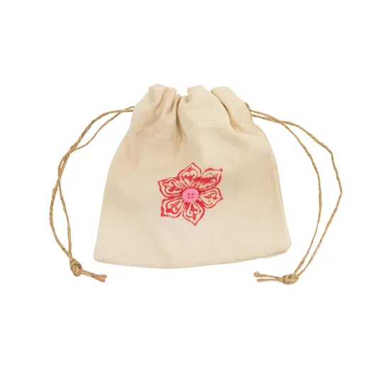 Calico Mini Drawstring Bag - Pack of 10