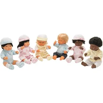Baby Dolls with Assorted Doll Clothes 38cm - Set of 6