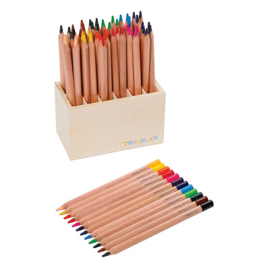 Creatistics Jumbo Natural Triangular Pencils - Pack of 60