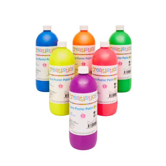 Creatistics Fluoro Poster Paint 1 L - Set of 6