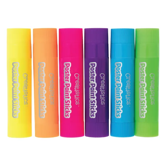 Fluoro Poster Paint Sticks - Pack of 6