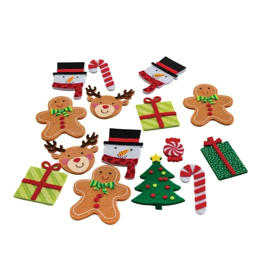Felt Christmas Stickers - Pack of 100