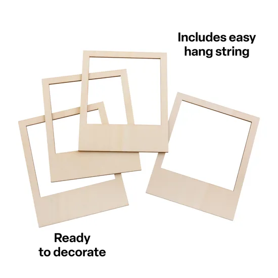 Wood Polaroid Frame Png