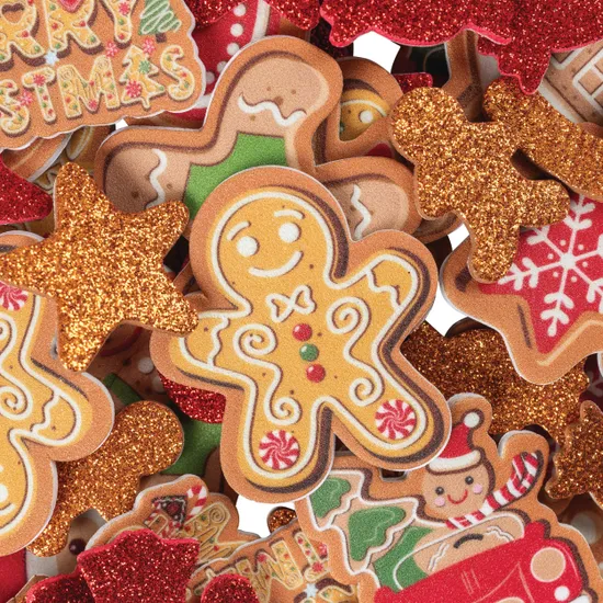 Gingerbread Christmas Stickers - Pack of 100