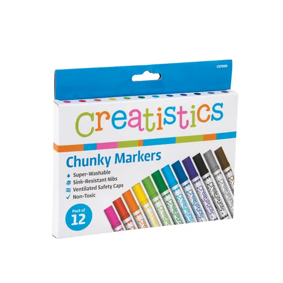 Creatistics Chunky Coloured Markers - Pack of 12