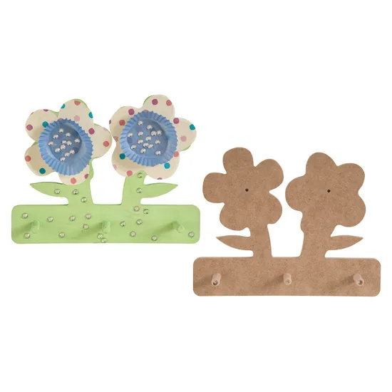 Flower Wooden Key Holder - Pack of 10