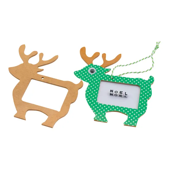 Reindeer Frame Ornaments - Pack of 10