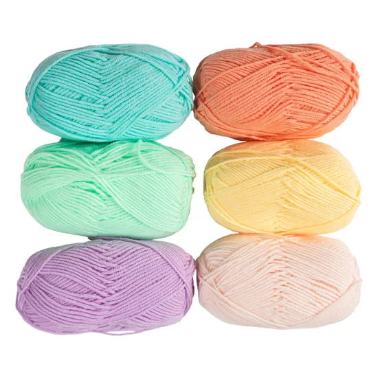 Pastel Acrylic Yarn - Pack of 6