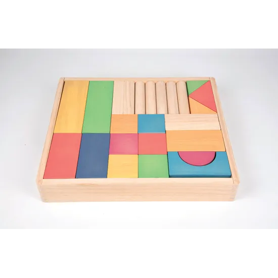 Rainbow Wooden Jumbo Blocks - Pack of 54 - MTA Catalogue