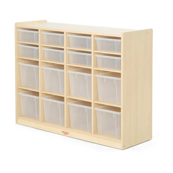 Natural Spaces 16-Compartment Storage Unit with Plastic Containers