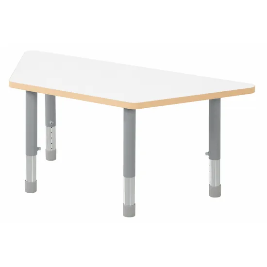Natural Spaces Adjustable Height Trapezoidal Table - White - 39-61.5 (H) cm - MTA Catalogue