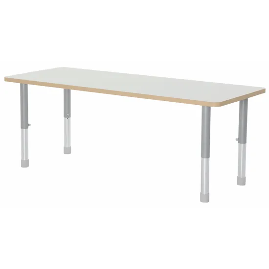 Natural Spaces Adjustable Height Rectangular Table - White - 150 (L) x 60 (W) x 57-79.5 (H) cm