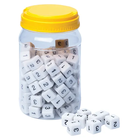 One-Two-Three Dice – Early Number Concepts, Set of 100 - MTA Catalogue
