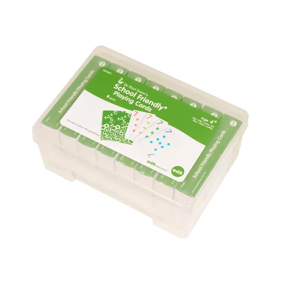 School Friendly Playing Cards – Standard Size, Pack of 8