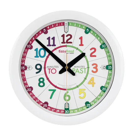 Time Teacher Rainbow Face Wall Clock