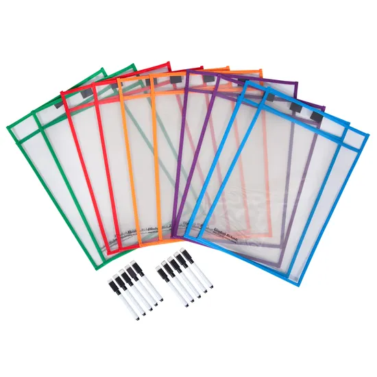 Write N Wipe Paper Saver Sleeves 10Pk Inc Pens