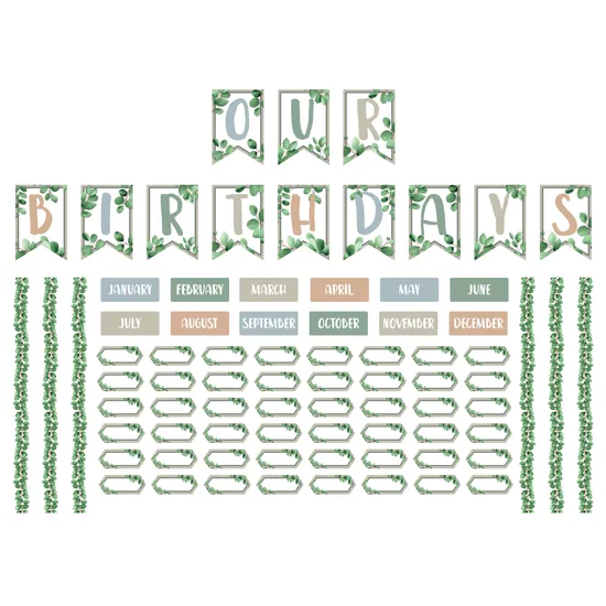 Eucalyptus Essentials Birthday Bulletin Board Set