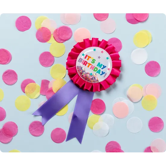 Giggle & Grow Pink Birthday Badge