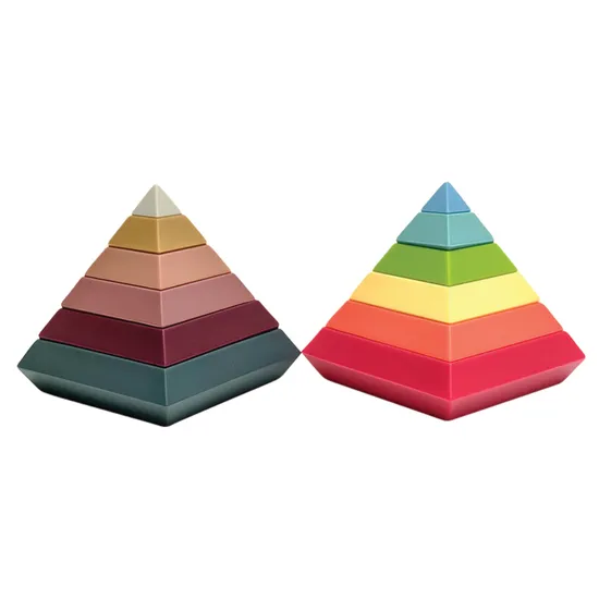 Silicone Stacking Pyramid Blocks 12 Pieces
