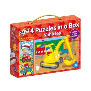 Galt - 4 Puzzles In A Box - Vehicles