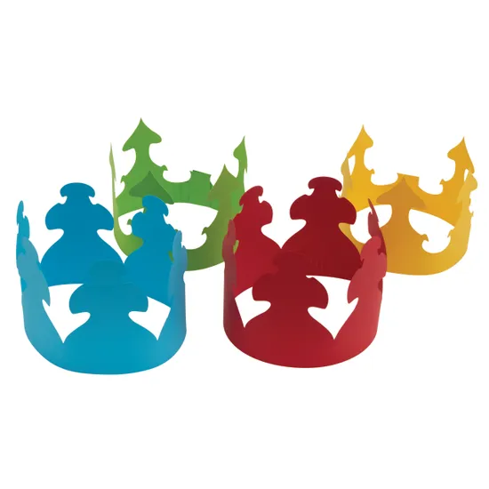 Assorted Coloured Paper Crowns - Pack of 24