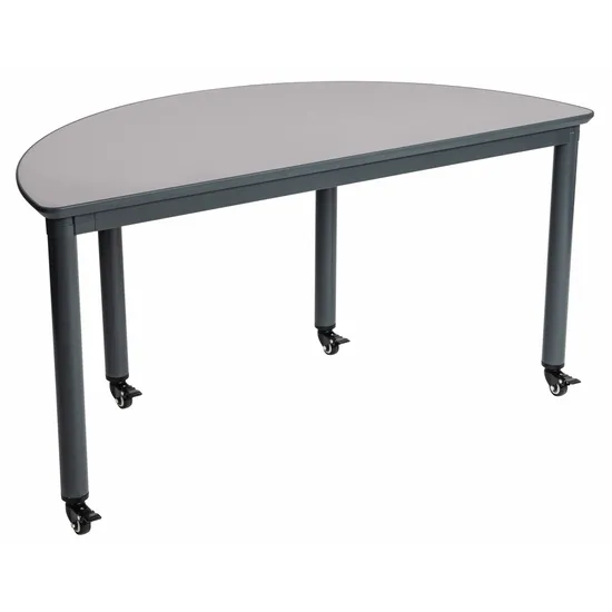 Ergerite Semi-circle Table on Castors - Grey - 66 (H) cm