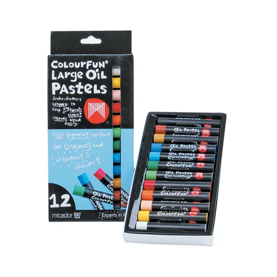Micador Colourfun Large Oil Pastels - Pack of 12