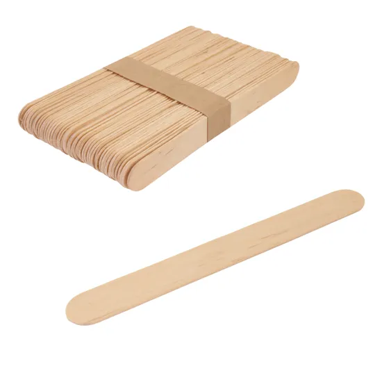 Jumbo Natural Wooden Pop Sticks - Pack of 100