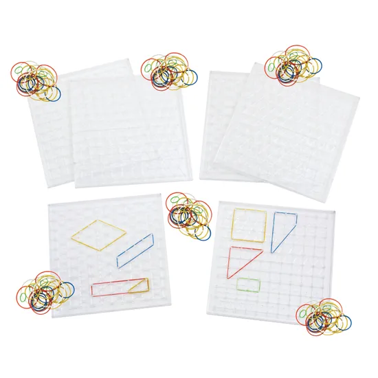 Teachables Translucent Geometric Pin Boards – Set of 6