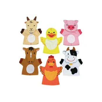 Farm Animals Hand Puppets - Set of 6