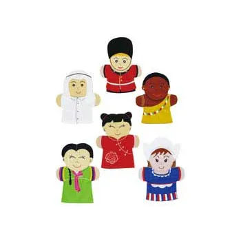 Multicultural Hand Puppets - Set A - 6 pieces