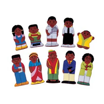 African Family and Friends Finger Puppets -10pc