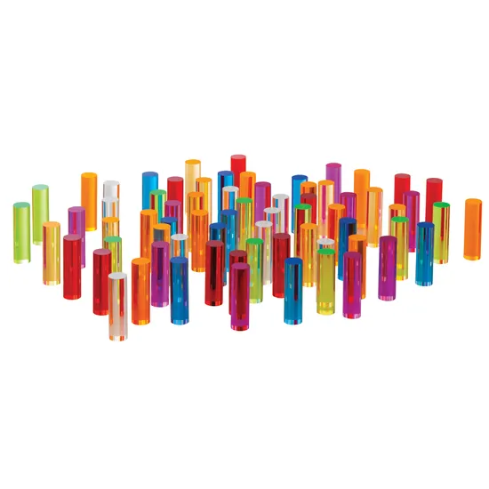 Teachables - Acrylic Coloured Cylinders - 70 Pieces