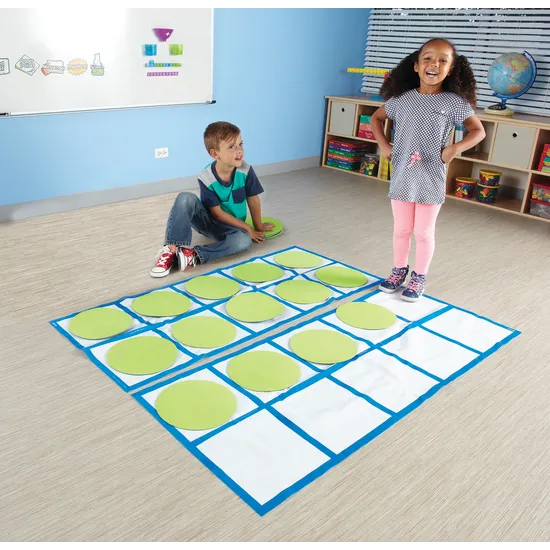 Ten-Frame Floor Mat Set – Jumbo Counting Mats, Set of Mats