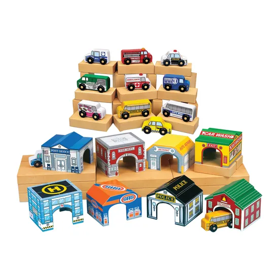 Lakeshore Learning Community Vehicles & Garages - Set of 18