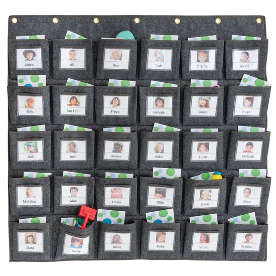Teachables Parent Communication Pockets Grey – 30 Pockets