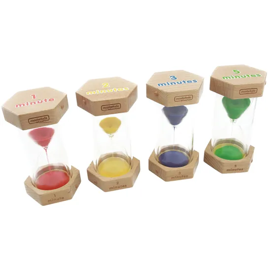 Masterkidz Wooden Sand Timer Set – Time Concepts, Set of 4