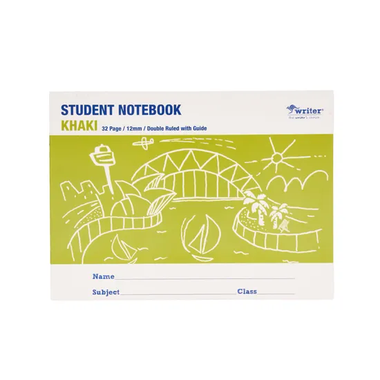 Writer Student Notebook Khaki 175x240 mm 12 mm 32p